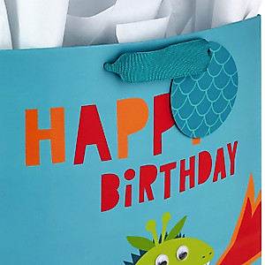 Hallmark 13" Large Kids Birthday Gift Bags Assortment with Tissue Paper - Sloth, Dinosaur, Unicorn (Pack of 3 Gift Bags, 9 Sheets of Tissue Paper)