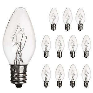 OHLGT Salt Lamp Light Bulbs 7 Watt, Himalayan Salt Lamp Original Replacement Bulbs E12 Socket Long Lasting Incandescent Bulbs -12 Pack (Low Wattage)