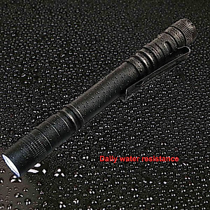 Pen Flashlight, Led Mini Penlight Super Bright Pocket Clip Pen Light Compact Flashlight for Inspection, Repair, Camping, About 1000 Lumens IPX5 Powered by 2*AAA Battery(not included) set 6pcs