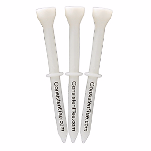 Consistent 2 Tee 3 1/4" Golf Tee Packs - White