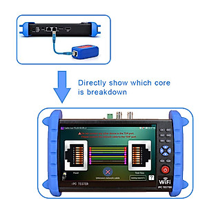 7 Inch IP Camera Tester Security CCTV Tester Monitor-Support 6K IP/Coax/Analog Camera-with HDMI in&Out/Power Output/PTZ Control/IP Searching/Network Tool