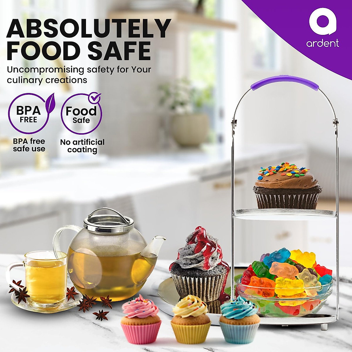 Ardent Nova Double Lifter Cooling Rack - 100% Stainless Steel, Food-Safe, Rust-Resistant Double-Tier Rack for Cooling with a 45° Rotating Handle