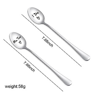 Wedding Anniversary Engagement Gift Spoons for Couple Gifts for Him and Her Husband and Wife Gifts for Couples Set Tea Coffee Spoon Boyfriend Girlfriend Birthday Christmas Valentines Day Gifts for Bf