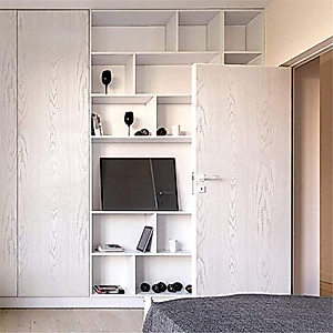 Yancorp Textured White Contact Paper Peel and Stick Wallpaper, White Wood Contact Paper for Cabinets,Pull and Stick Countertops Contact Paper for Countertops Shelf Liner