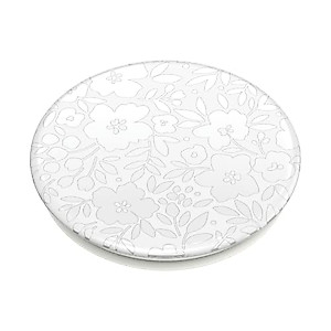 ​​​​PopSockets Phone Grip with Expanding Kickstand, Floral PopGrip - Blanc Fresh