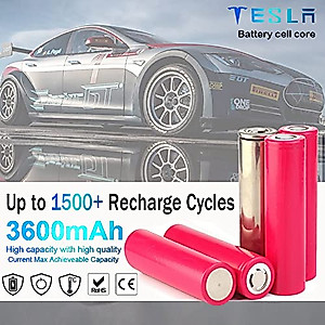 NBZZ Rechargeable Battery 3.7V Button top Battery 3600mAh Lithium Battery for Flashlight, Camera, Headlamps, Doorbells (2 Pack)