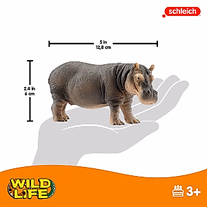 Schleich Wild Life Realistic Detailed Hippopotamus Figurine - Wild Hippo Figurine Toy for Play and Education, Highly Durable and Detailed, for Boys and Girls, Gift for Kids Ages 3+