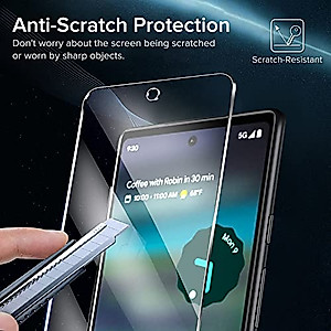 ivoler [3 Pack] Screen Protector Tempered Glass for Google Pixel 6a 5G 2022 (6.1 inch)[Fingerprint Unlock Compatible] with Easy Installation Frame[Not for Pixel 6] 9H Hardness Clear Film Bubble Free