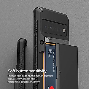 VRS Design Damda Glide Pro Phone Case for Pixel 6 Pro, Sturdy Semi Auto Wallet [4 Cards] Case Compatible for Pixel 6 Pro Case (2021)