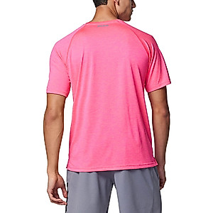 TSLA Men's Workout Running Shirts, Dry Fit Moisture Wicking T-Shirts, Sports Gym Athletic Short Sleeve Shirts, Hyper Dri Neon Pink, Small