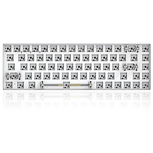 ZMX CIY68 Keyboard Kit,Hot Swappable 65% Mechanical Keyboard Wireless Bluetooth 5.0/2.4G Dual Mode Kit with ABS Shell Metal Positioning Plate Sound Insulation Mat for Windows/Android (White)
