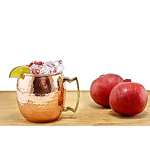 Old Dutch Nickel-Lined Solid Copper Hammered Moscow Mule Mug, 16 Oz.