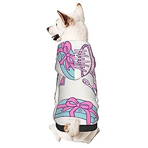 Small Pet Sweaters with Hat Birthday-Party-Gift-Pink Cat Puppy Hoodie Pet Hooded Coat X-Large