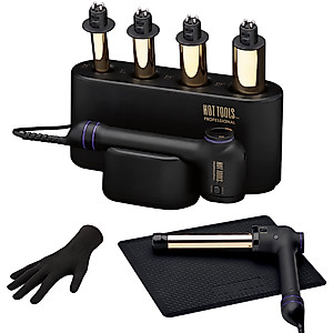 Hot Tools Pro Artist 24K Gold Curlbar Curling Wand Set | Long Lasting, Defined Curls (3/4, 1, 1¼, & 1½ in)