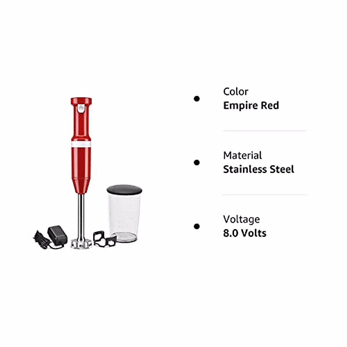 KitchenAid Cordless Variable Speed Hand Blender - KHBBV53, Empire Red