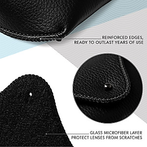 PU Leather Sunglasses Case Black, Durable Glasses Case Medium Big, Sunglass Cases, Goggles Case, Portable Sunglasses Case Slim, Spectacles Case, Knocks Protection Case