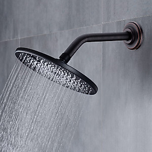 Angled Shower Arm with Flange,Wall-Mounted 9 Inch Heavy Duty Stainless Steel, Shower Head Extension Extender Pipe Arm, For Fixed Bathroom Shower Head,Oil Rubbed Bronze