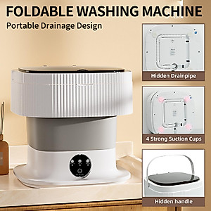 RURFANGSHENG Portable washing machine, 11L folding mini washing machine,60w high power, folding washing machine and rotary dryer combination, can clean underwear, socks, pet clothing