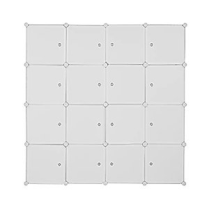 Customizable Modular Closet Organizer Stackable Shelves, Hanging Rod, and Multifunctional Design with White Doors