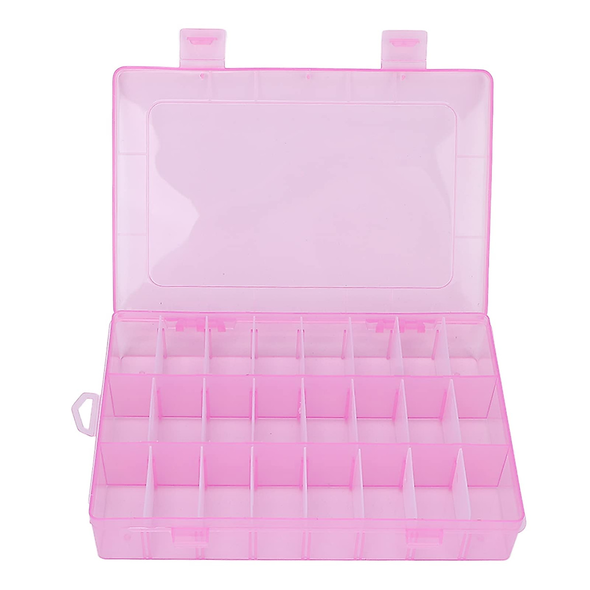 Nail Art Storage Box, 24 Grid Pink Empty Nail Boxes Nail Tips Nail Art Storage Box Plastic Rhinestones Bead Decoration Organizer Case DIY Handmade Gifts Nail Art Supplies Nail Art Container For Beads