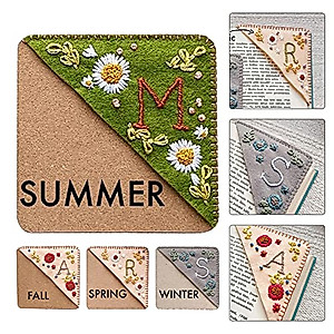 Personalized Hand Embroidered Corner Bookmark Cute Flower Letter Felt Bookmarks Embroidered Bookmark Corner