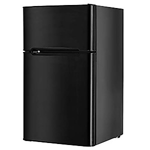 Safeplus Compact Refrigerator, 3.2 cu ft. Unit Cold-rolled Sheet Mini Refrigerator with freezer, Dorm fridge with Adjustable Removable Shelves…