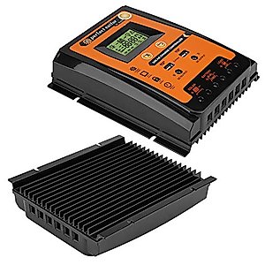 Solar Charge Controller, 12V/24V 30A50A MPPT Solar Panels Charge Controller Battery Regulator Dual USB LCD Display(70A) Mppt Solar Charge Controller 50A Mppt Mppt Charge Controller
