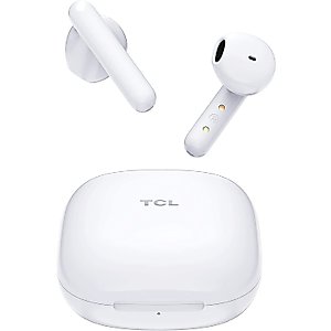 TCL S150 True Wireless Earbuds, Deep Bass with 13mm Drivers, Bluetooth 5.0 Headphones, Type C Charging Case, Noise Isolation, Waterproof Touch Control Wireless Earphones with Mic for Work, White