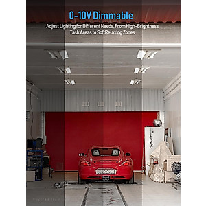 LEONLITE LED Linear High Bay Light 2FT, 220W 29700LM Adjustable Tilt Linear High Bay Shop Light, 135LM/W, 120-277V, 0-10V Dimmable Commercial Hanging Linear Shop Lights for Garage, 5000K Daylight, ETL