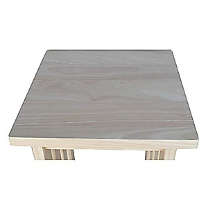 IC International Concepts, Mission Plant Stand, Solid Real Wood, Sturdy Parawood, Dimensions 12" W x 12" D x 36" H, Balcony/Kitchen/Dining/Bedroom/Living, Paint/Stain Ready, Unfinished