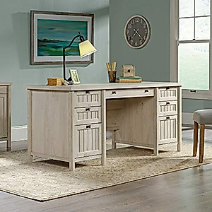 Sauder Costa Executive Desk, L: 65.12" x W: 29.53" x H: 30.0", Chalked Chestnut finish