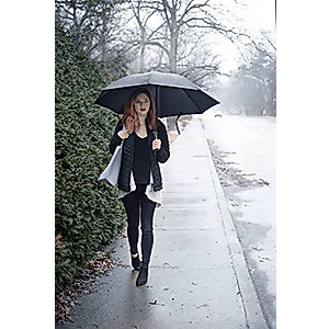 Third Floor Umbrellas 46 Inch Automatic Open and Close Inverted Umbrella – Compact Reverse Umbrella Windproof – Big Lightweight Upside Down UV Travel Umbrella for Car – Closes Inside Out