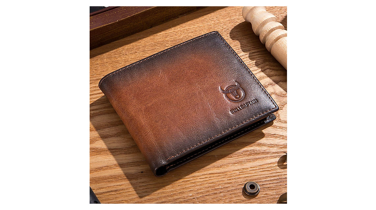 BULLCAPTAIN RFID Wallet: Stylish Slim Leather Wallet