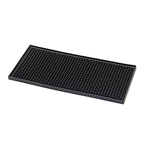 Yisharry li Bar Mat 6" x 12" Kitchen Square Rubber Service Spill Mat PVC Black KTV Bar Drying Dish Mats