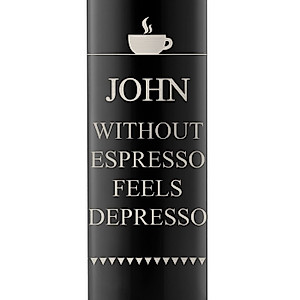 Maverton Travel Mug with engraving for man - 15,2 fl oz flask for him - Removable tea infuser - Lightweight design - LED Display - For Birthday - Personalized gadget for traveler - depresso