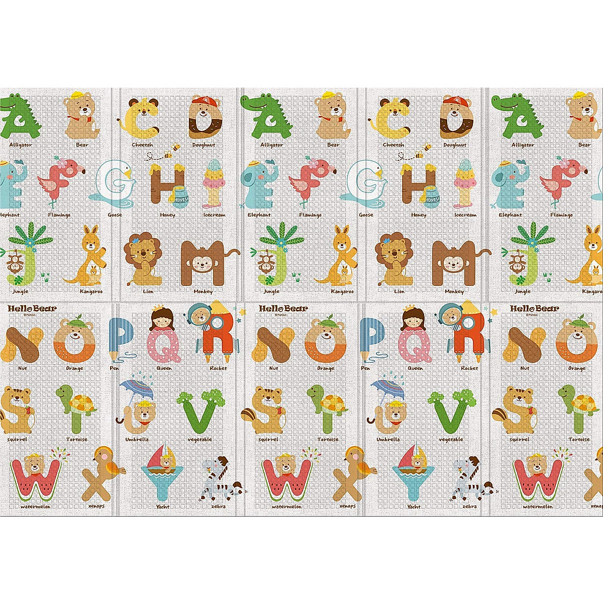 Parklon Portable Play Mat - Double-Sided ABC + Zig Zag (78.7 x 55.1 x 0.4")