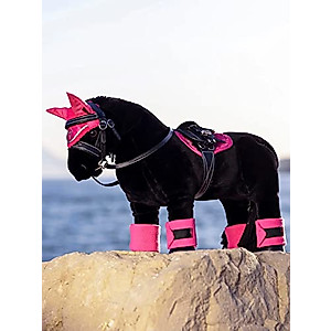 LeMieux Toy Pony Bandages for Toy Pony - Fleece - Simple Fastening - Suitable for Ages 3 Years + - Gift for Kids - Papaya