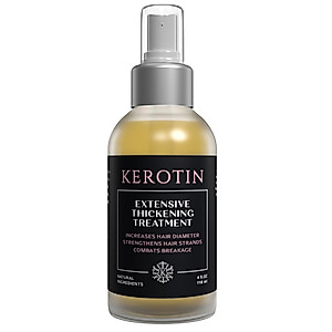 Kerotin Hair Thickening Spray with Keratin for Fine & Thin Hair Growth in Women, Heat Protectant, Repair Mist for Volume, Body & Shine, Diameter Booster, Natural, Sulfate & Cruelty Free, Made in USA