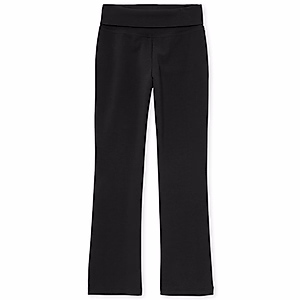 The Children's Place girls Active Foldover Waist Pants, Black Single, Large US