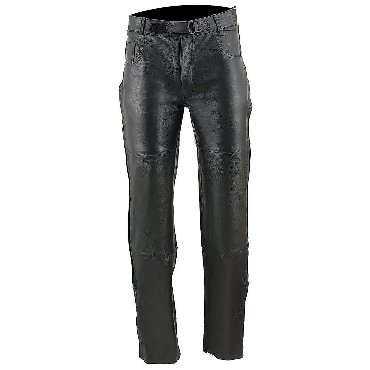 Milwaukee Leather SH1150 Men's Black Leather Motorcycle Over Pants with Jean Style Pockets - 42