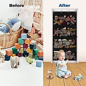 Over the Door Stuffed Animal Net, Stuff Animal Storage Ideas Hanging Stuffed Animal Storage Toys Hammock for Stuffed Animals, Kids Room Organizers and Storage for Plush Toys, Baby Supplies