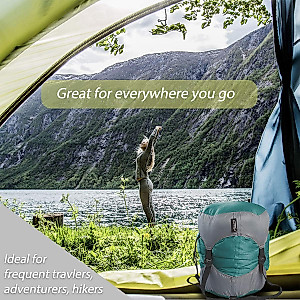 Frelaxy Compression Sack, Ultralight Sleeping Bag Stuff Sack Compression Stuff Sack - Space Saving Gear for Camping, Hiking, Backpacking (Turquoise, L)
