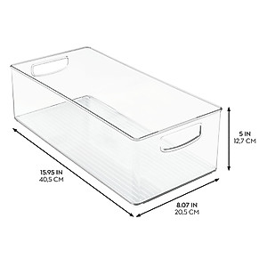 iDesign Recycled Plastic Stackable Storage Bin for - Linus Collection - Clear