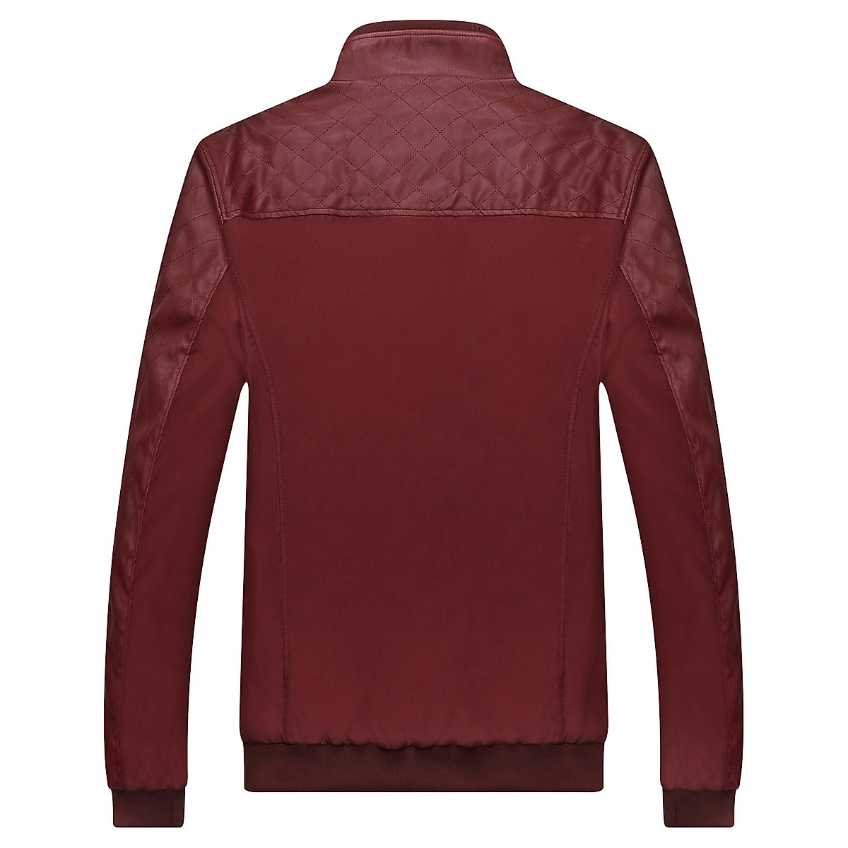 Tanming Men's Casual Slim Fit Lightweight Zip Up Softshell Bomber Jacket (Small, Red)