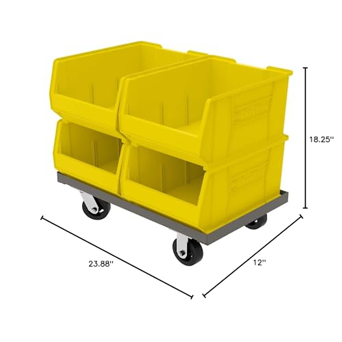 Akro-Mils 30289 Super-Size AkroBins Plastic Storage Bins, Space-Saving Stackable Bins for Garage Organization Bins, Classroom Organization, Warehouses, 24-Inch L x 18-Inch W x 12-Inch H, Yellow, 1-Pack