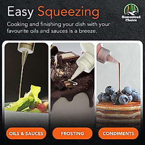 6-pack Plastic Squeeze Bottles for Sauces - 16 OZ Condiment Squeeze Bottles for Liquids - Made in USA - BPA Free Squirt Bottles with Cap - Ketchup, Syrup, Oil, Dressings, Honey & Arts and Crafts