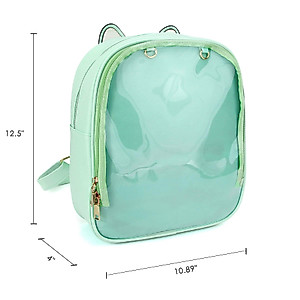 STEAMEDBUN Ita Bag Backpack with Insert Cat ears Pin Display Backpack Collector Bag for Anime Cosplay