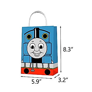 Party Favor Bags 16PCS for Train Gift Bags Goodie Bags Train Treat Candy Bags for Train Themed Kids Boys Girls Birthday Party Supplies Decorations