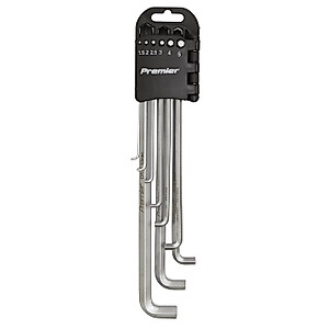 Sealey AK7174 9 Piece Stubby Element Extra-Long Hex Key Set - Metric, Silver
