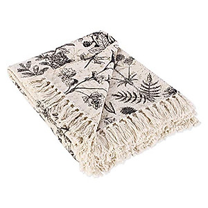 DII French Country Printed Woven Throw, 50x60, Botanical